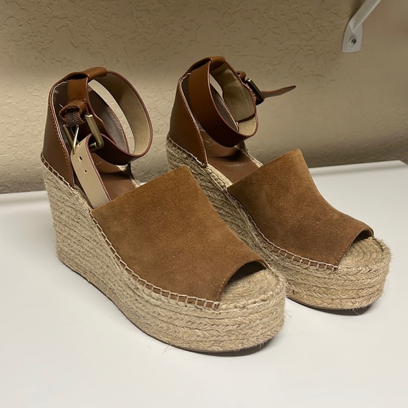 Marc Fisher | Shoes | Marc Fisher Leather Espadrille Wedges | Poshmark